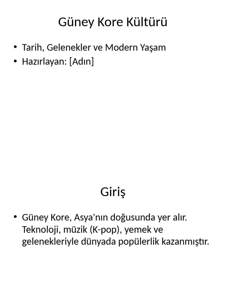 Detayli Guney Kore Kulturu Sunumu | PDF