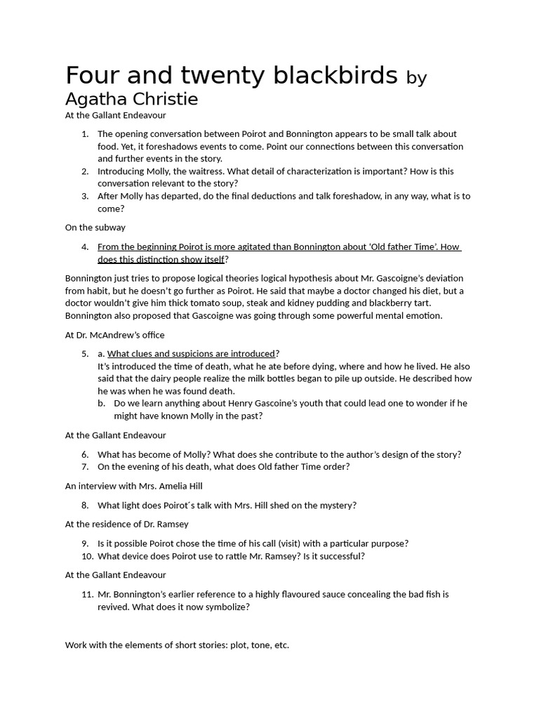 Four and Twenty Blackbirds - Guide | PDF