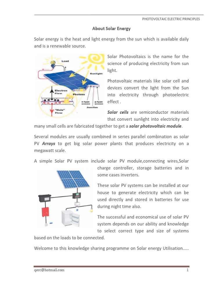 QERC Solar Basics 1 | PDF