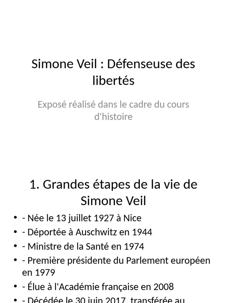 Exposé Simone Veil | PDF