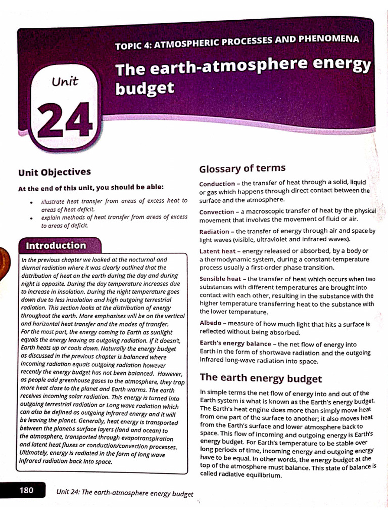 Chapter 1 The Earth-Atmosphere Energy Budget | PDF