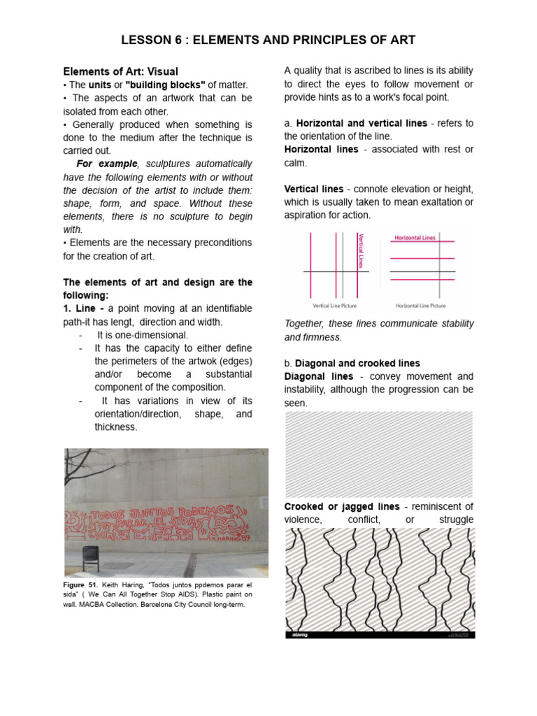 ART APPRECIATION Handout. GROUP 6. Elements and Principles of Art | PDF | Perspective (Graphical ...