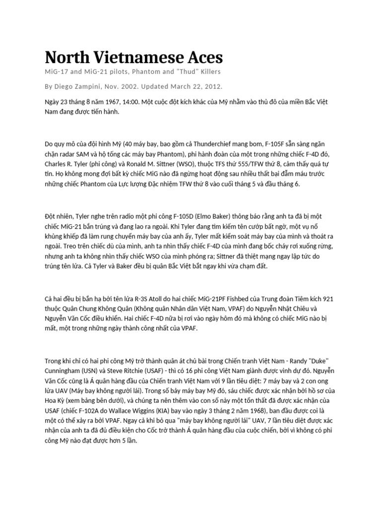 North Vietnamese Aces | PDF