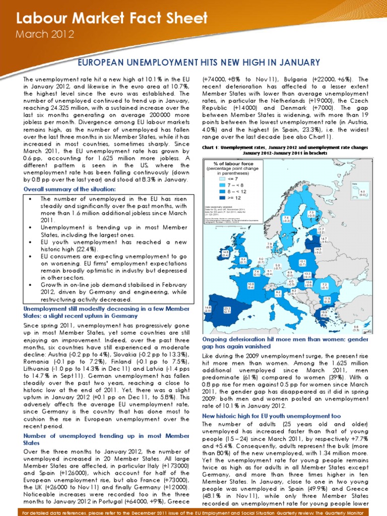 Monthly Labour Market Fact Sheet - March 2012 | PDF | Member State Of ...