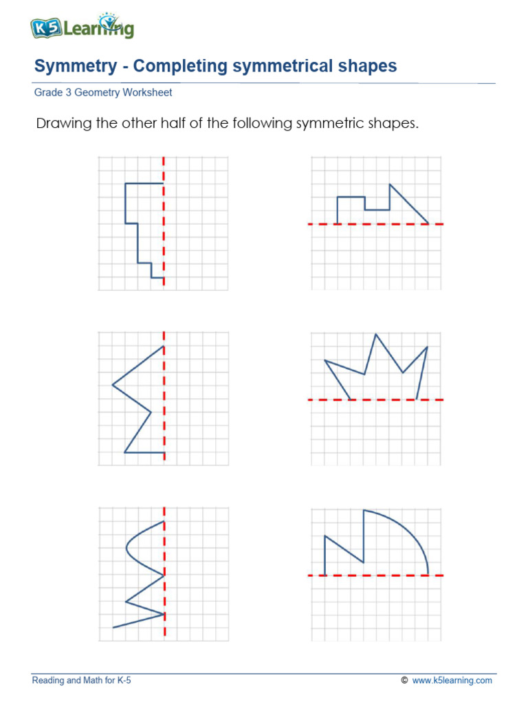 Grade 3 Geometry Lines of Symmetry B | PDF