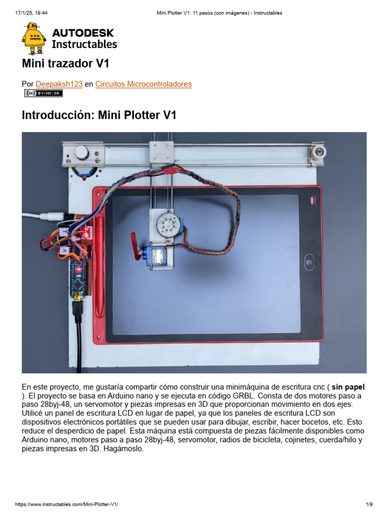 Mini Plotter V1_ 11 pasos (con imágenes) - Instructables | PDF | Arduino | Control numerico