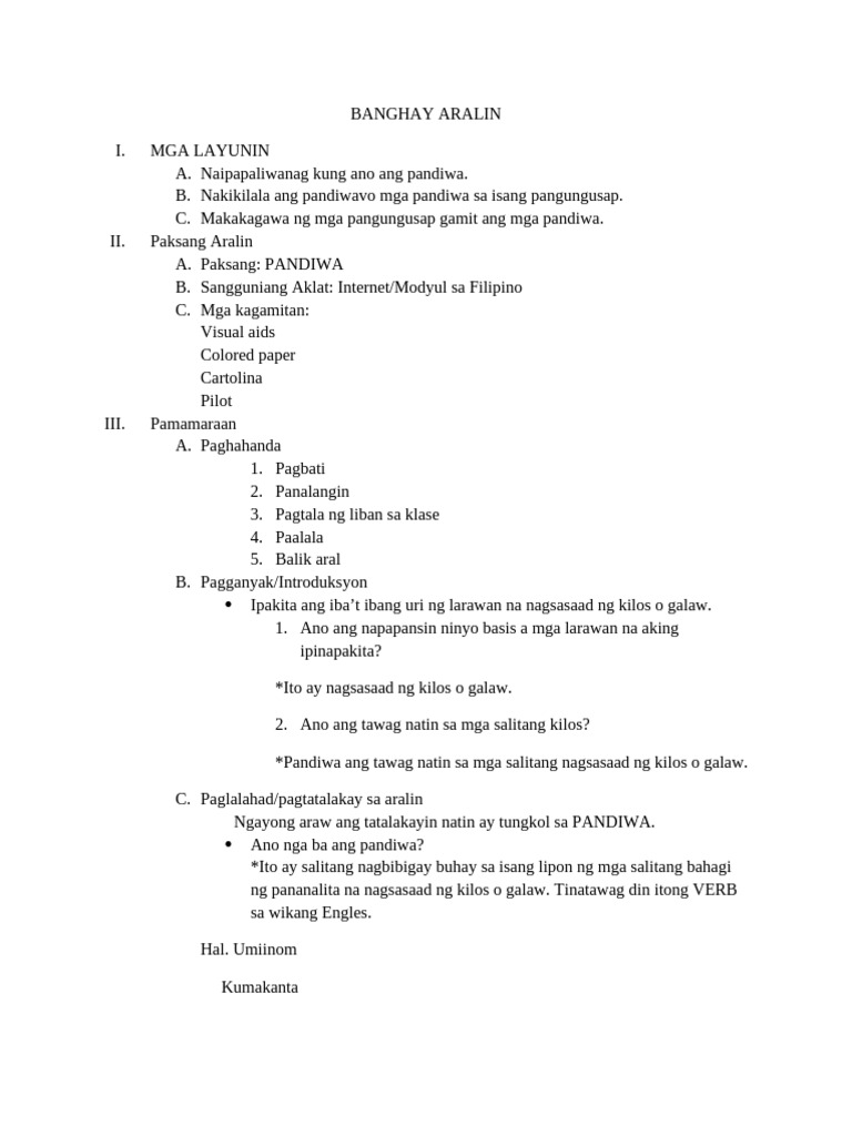 BANGHAY-ARALIN | PDF