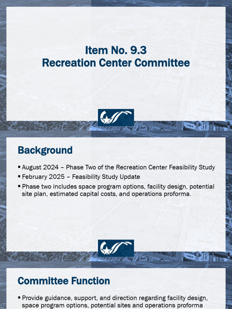 Recreation Center Feasibility Study Update | PDF