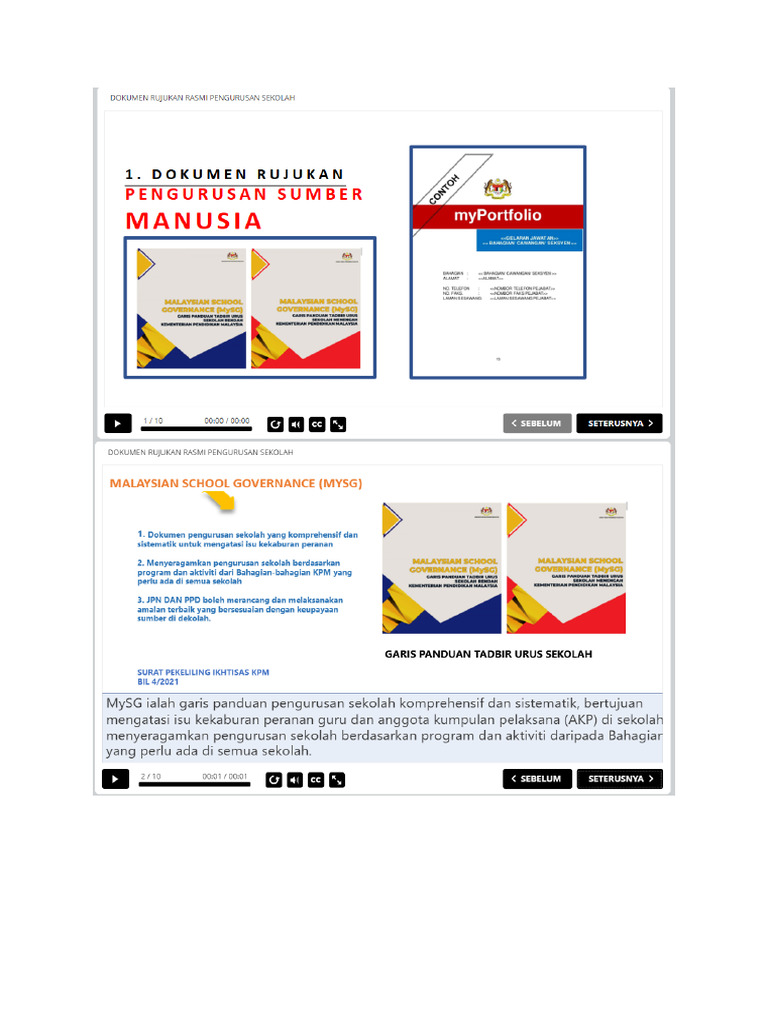 Dokumen Rujukan Rasmi Pengurusan Sekolah | PDF