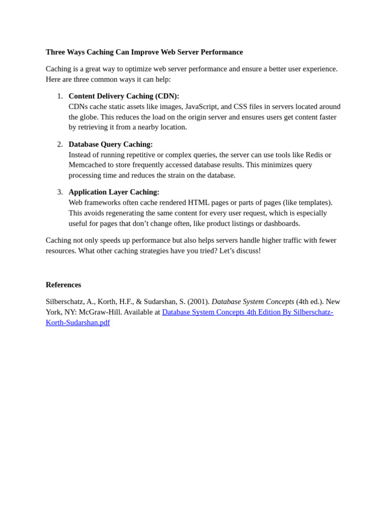 Boost Web Server Performance with Caching | PDF