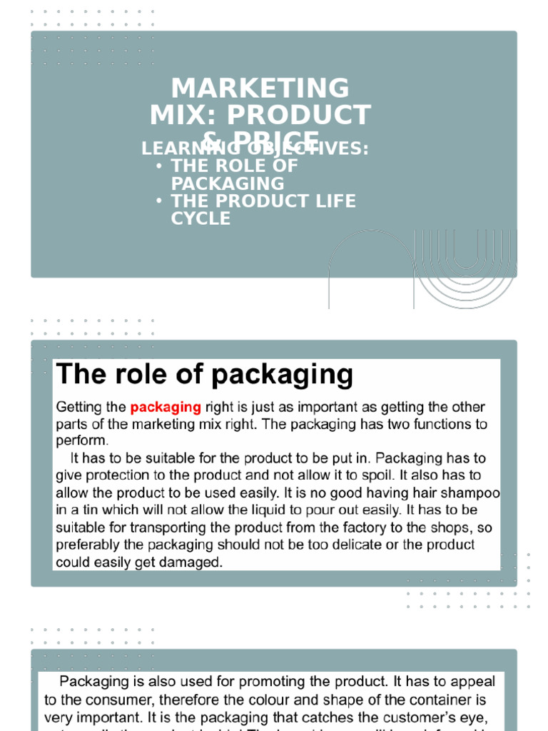 Unit 12 - 2 Marketing Mix Product & Price | PDF