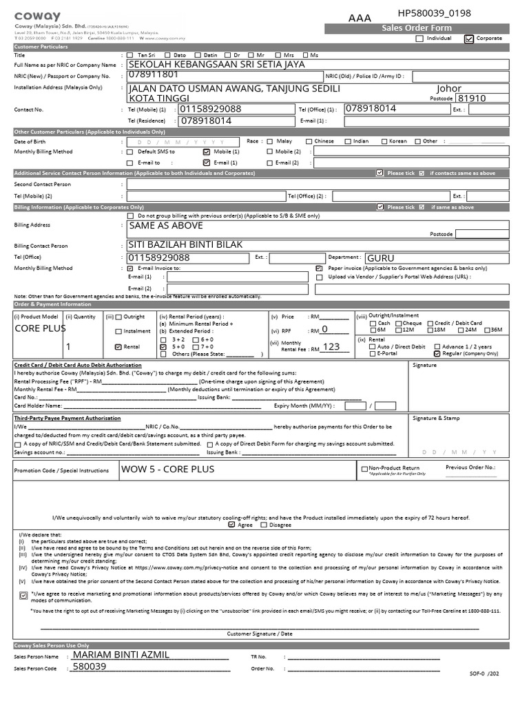 Sekolah Kebangsaan Seri Setia Jaya Hp580039 - 0193 | PDF | Payments | Credit Card