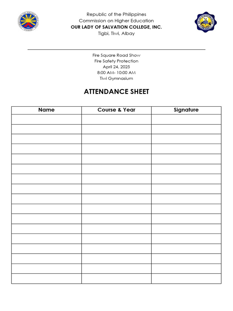 Fire Square Road Show ATTENDANCE | PDF