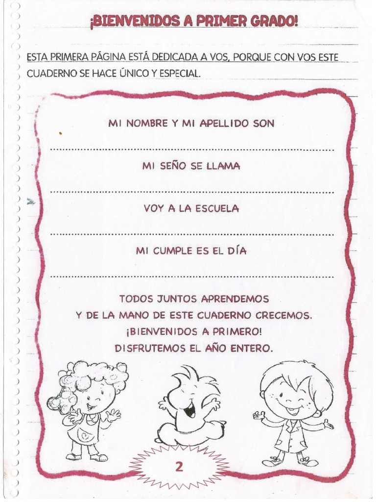 Cuadernillo 1er Grado TM 2025 | PDF