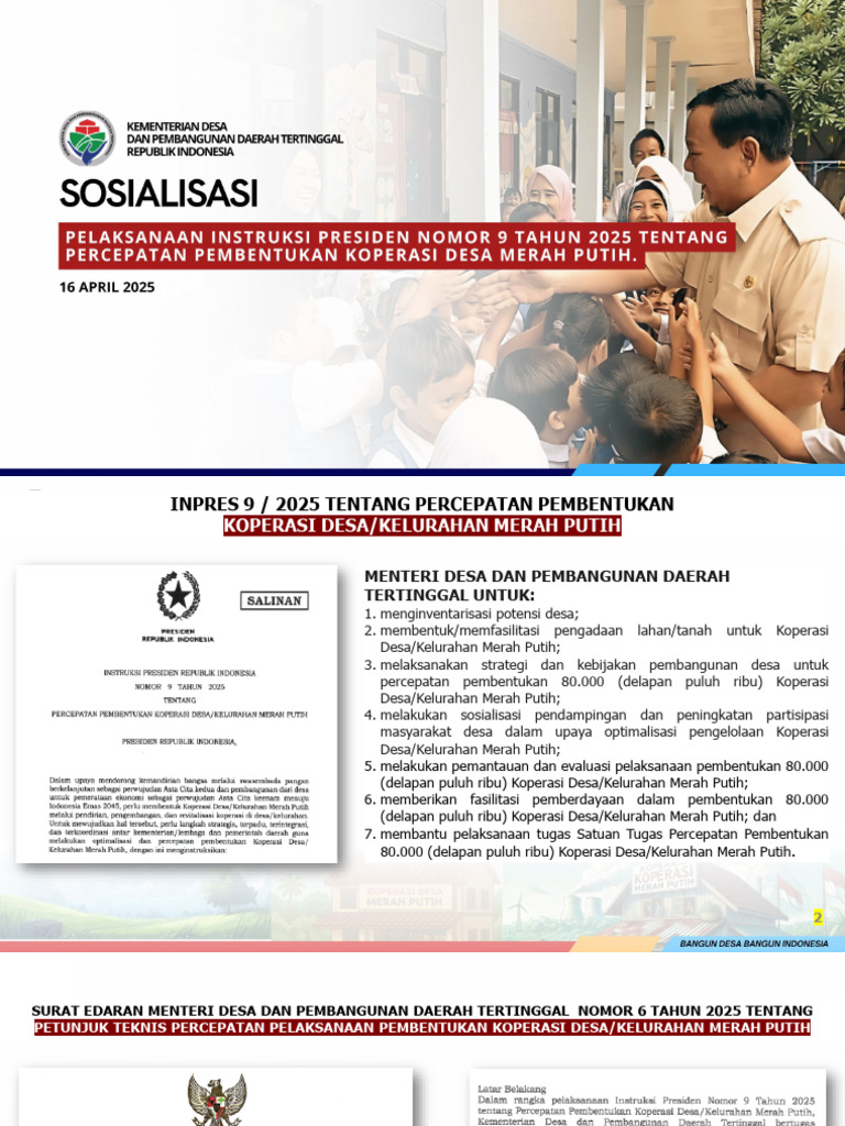 (Wamendesa) Edit 2 - 20250416 - Sosialisasi Koperasi Desa Merah Putih | PDF