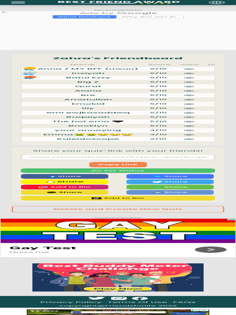 2022 Best Friend Award! Challenge Your Friends NOW! | PDF