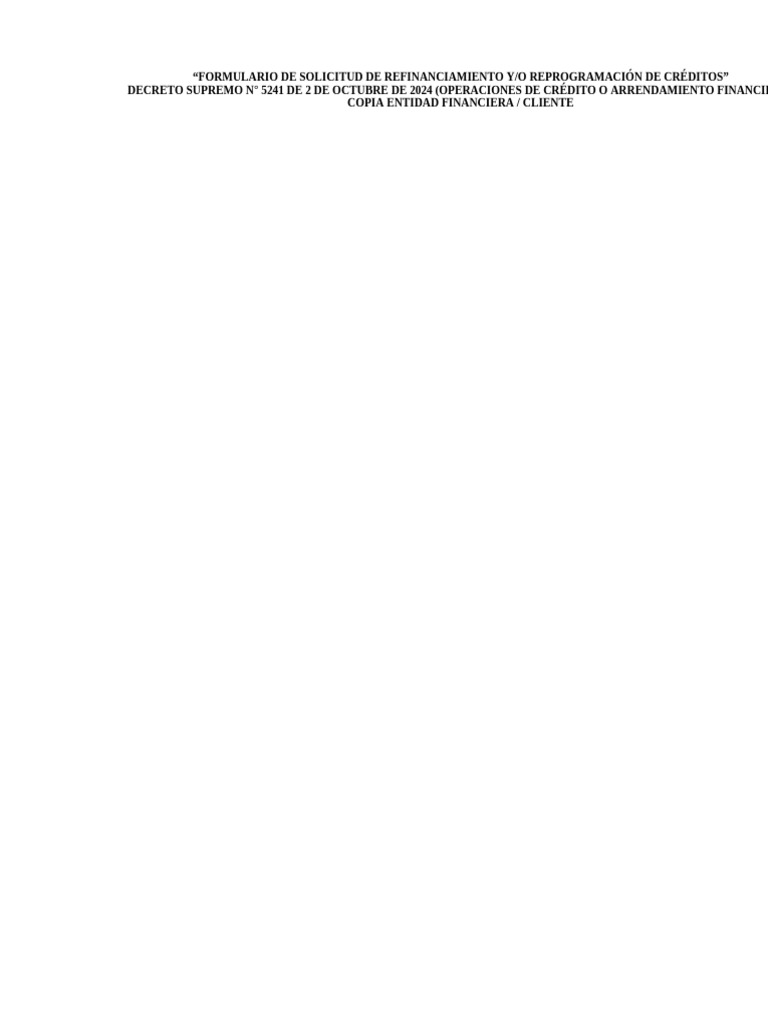 Eif Ef Form Refinanciamiento Reprogramacion de Creditos-Ds5241 | PDF