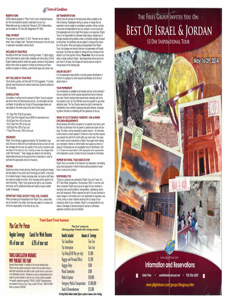 2014 Israel Jordan Trip Brochure | PDF