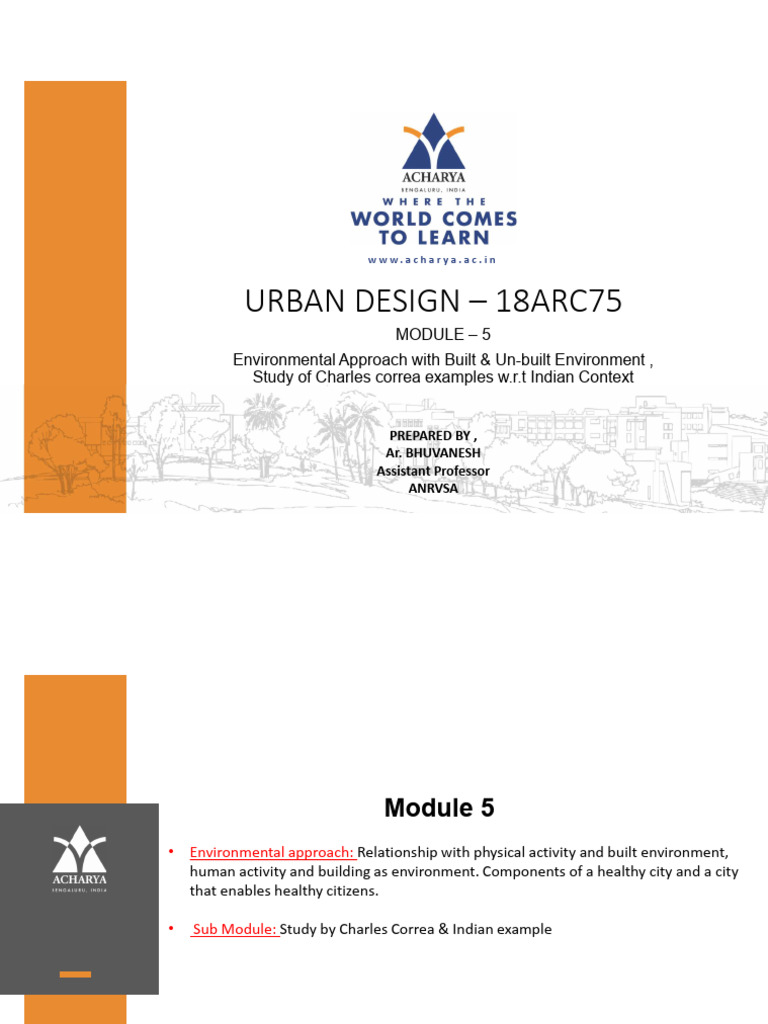 18arc75 - Urban Design - Module 5 | PDF | Urban Design | Built Environment