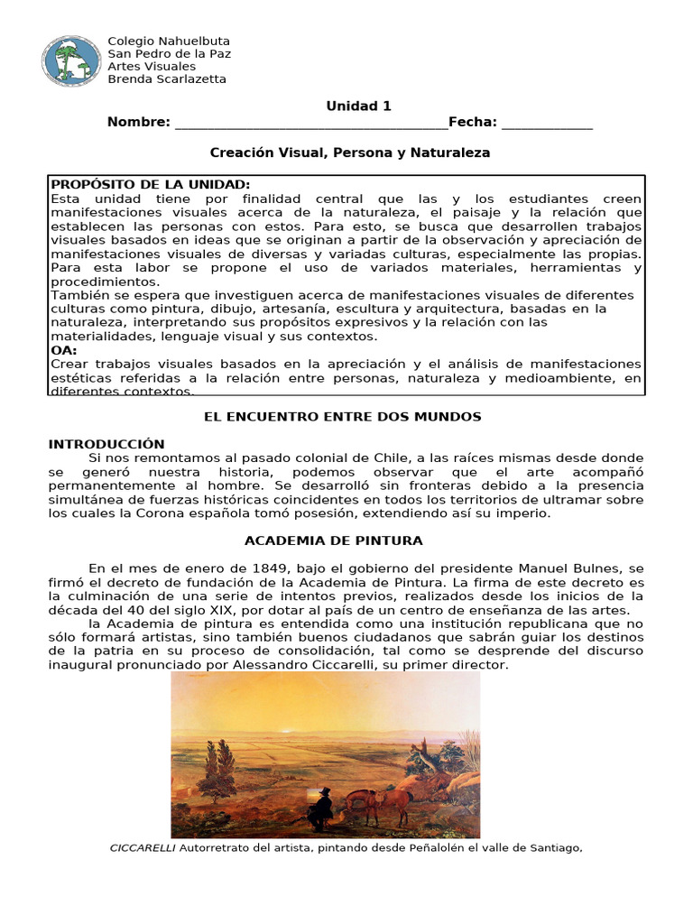 8B_ARTE_GUIA1 | PDF | Pinturas | Paisaje