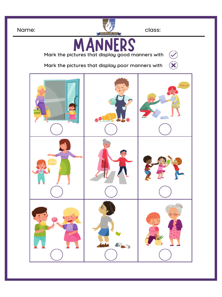 White Manners Worksheet | PDF