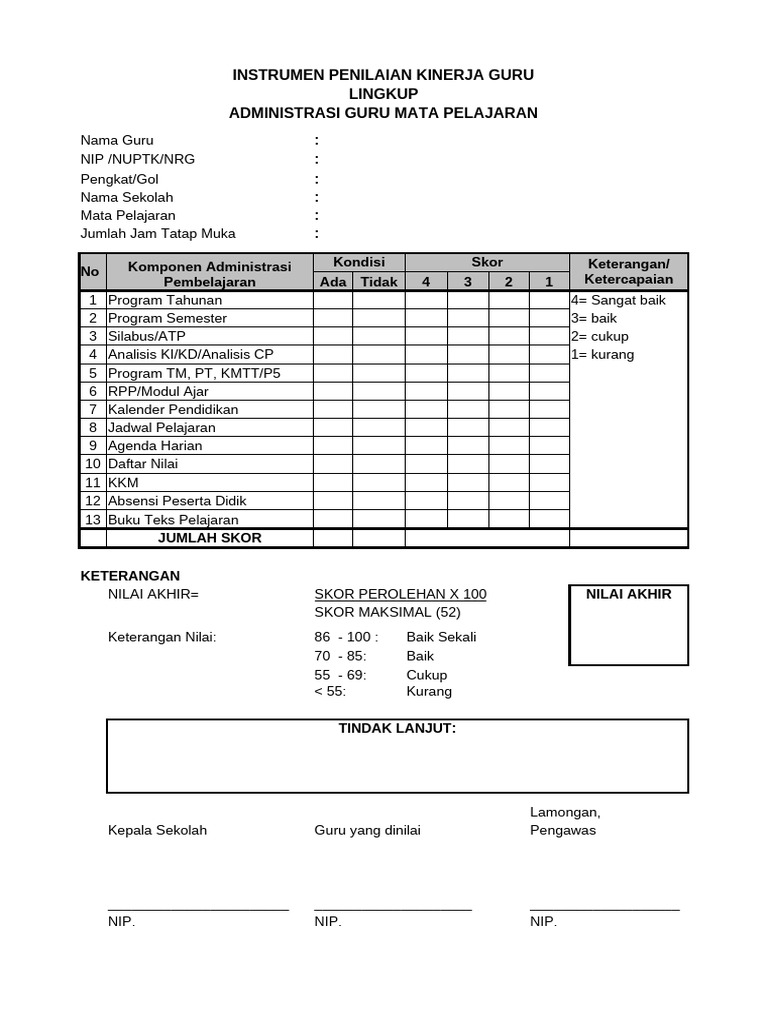 Instrumen PKG 2022 | PDF