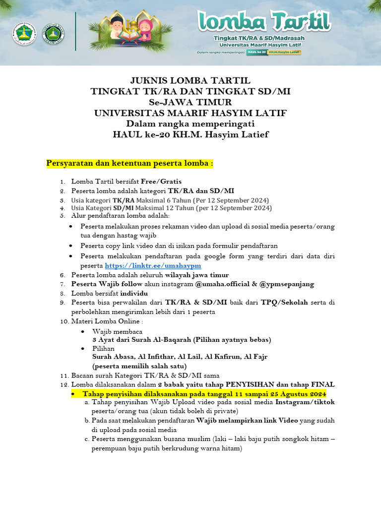 Juknis Lomba Tartil | PDF