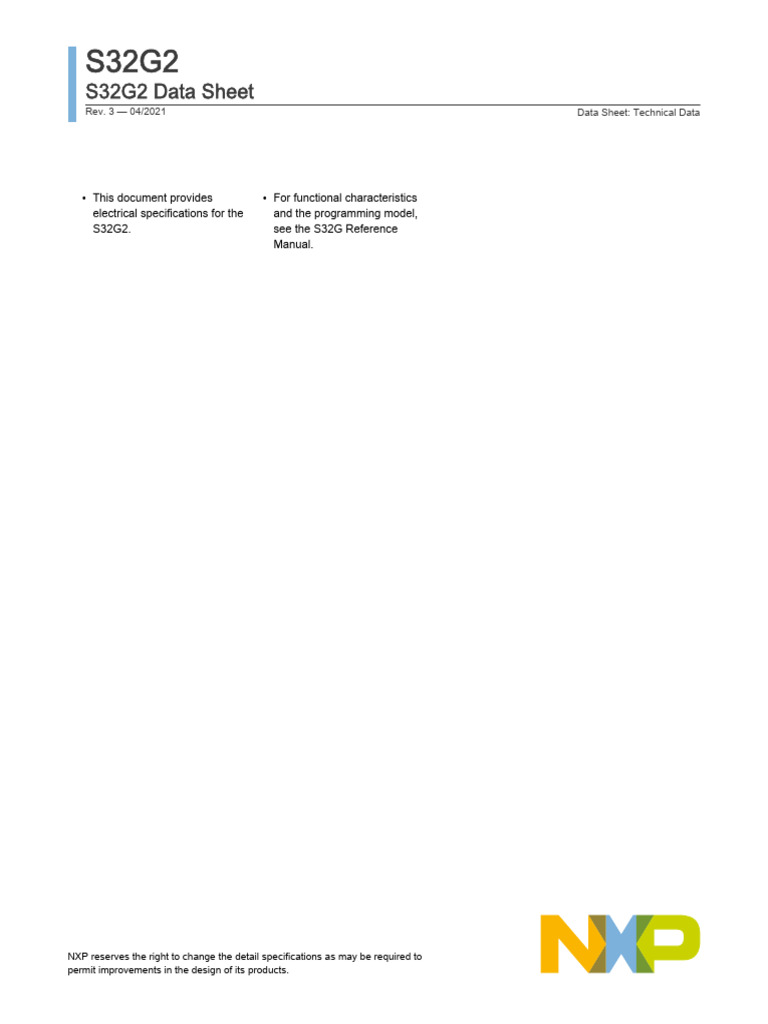 NXP S32G2 DS | PDF | Electrostatic Discharge | Cpu Cache