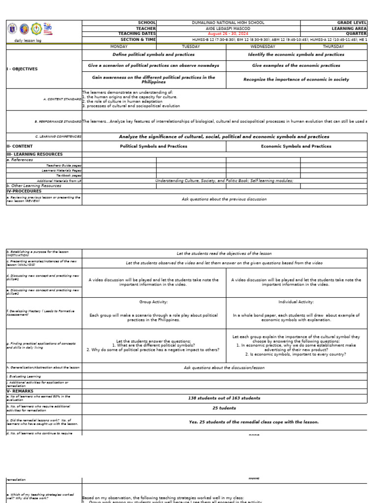 MELC 4 - Week 5 (Aug 26-30, 2024) | PDF | Learning | Cognition
