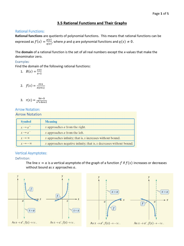 x4 - 3.5 - Rational Functions | PDF | Asymptote | Function (Mathematics)