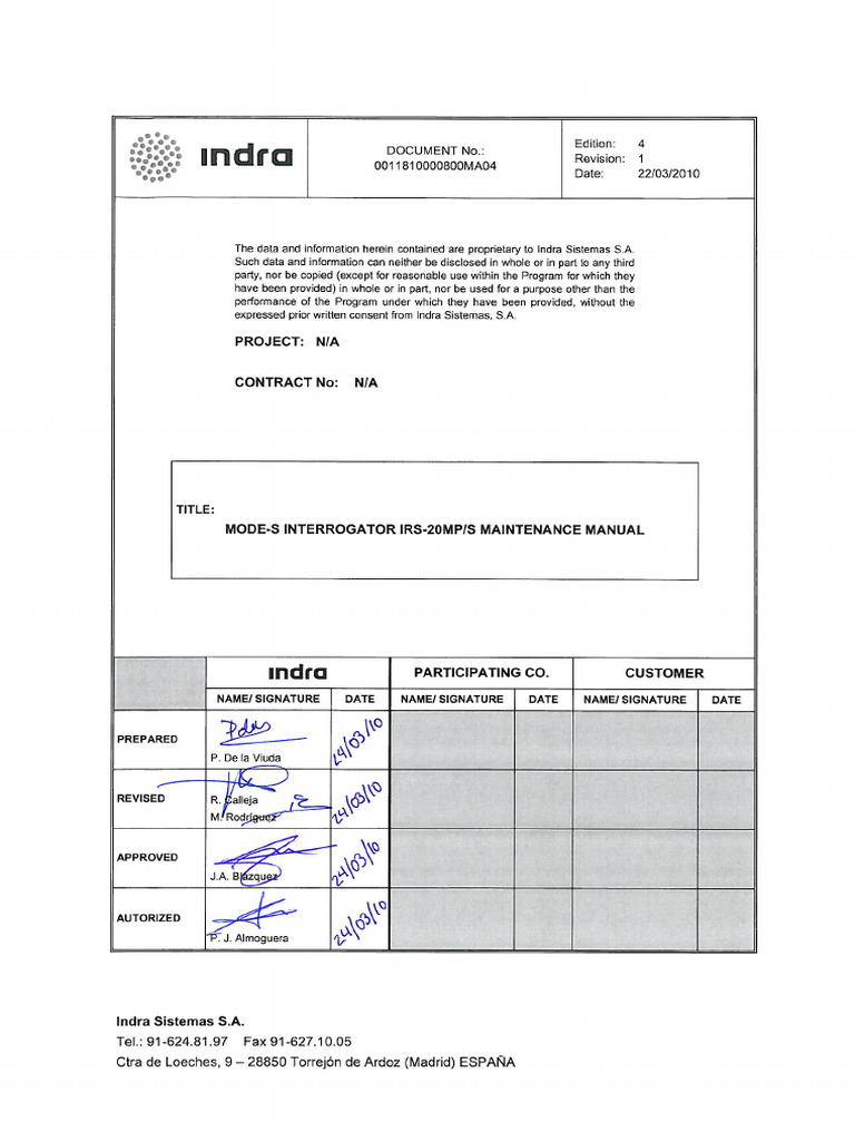 Indra MSSR Maintenance Manual | PDF | Transmitter | Telecommunications