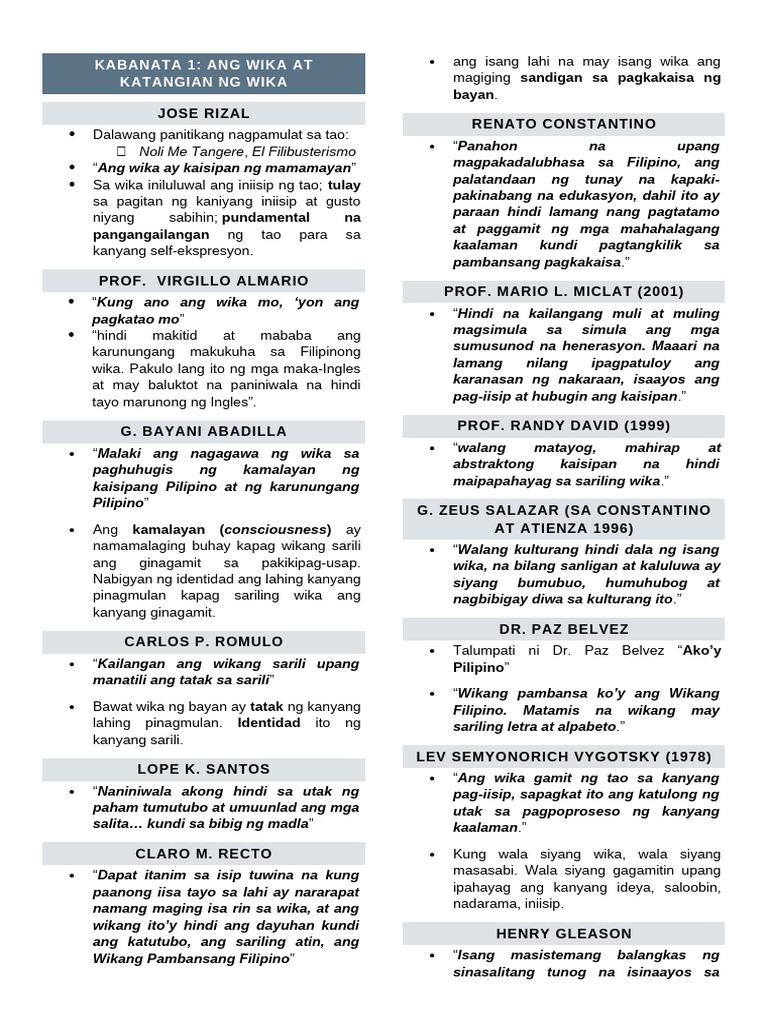 Fil 102 Reviewer | PDF