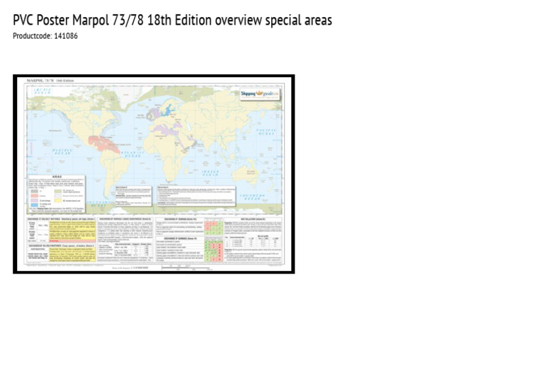 Traconed 141086 PVC Poster Marpol 73 78 18th Edition Overview Special Areas | PDF