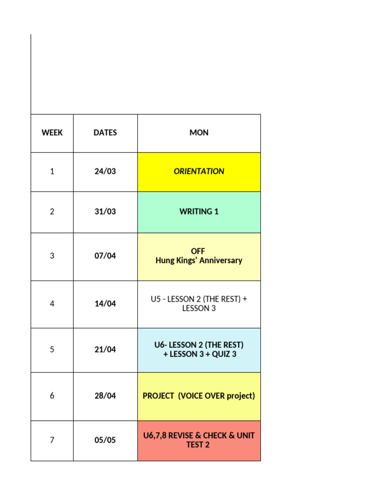 (Eii 3) - Intensive - Teaching Schedule & Co - 24.2a1 | PDF ...