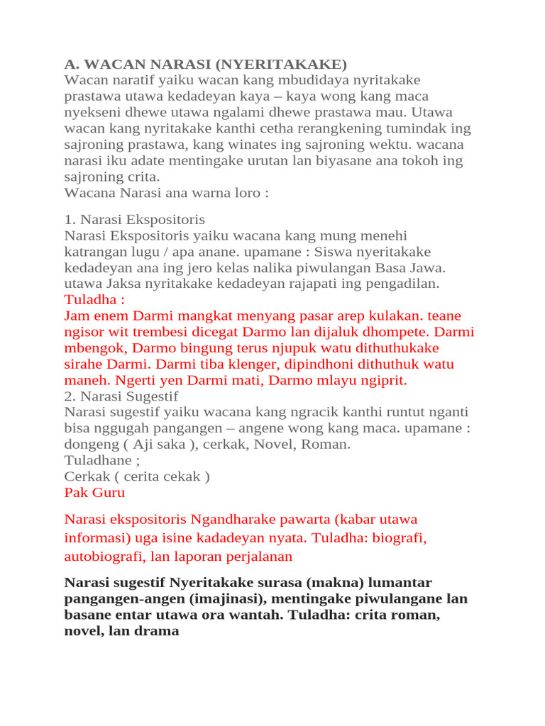 Wacan Narasi B.jawa | PDF