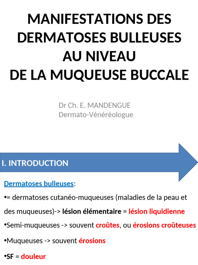 Dermatoses bulleuses buccales : types et causes | PDF | Maladies et ...