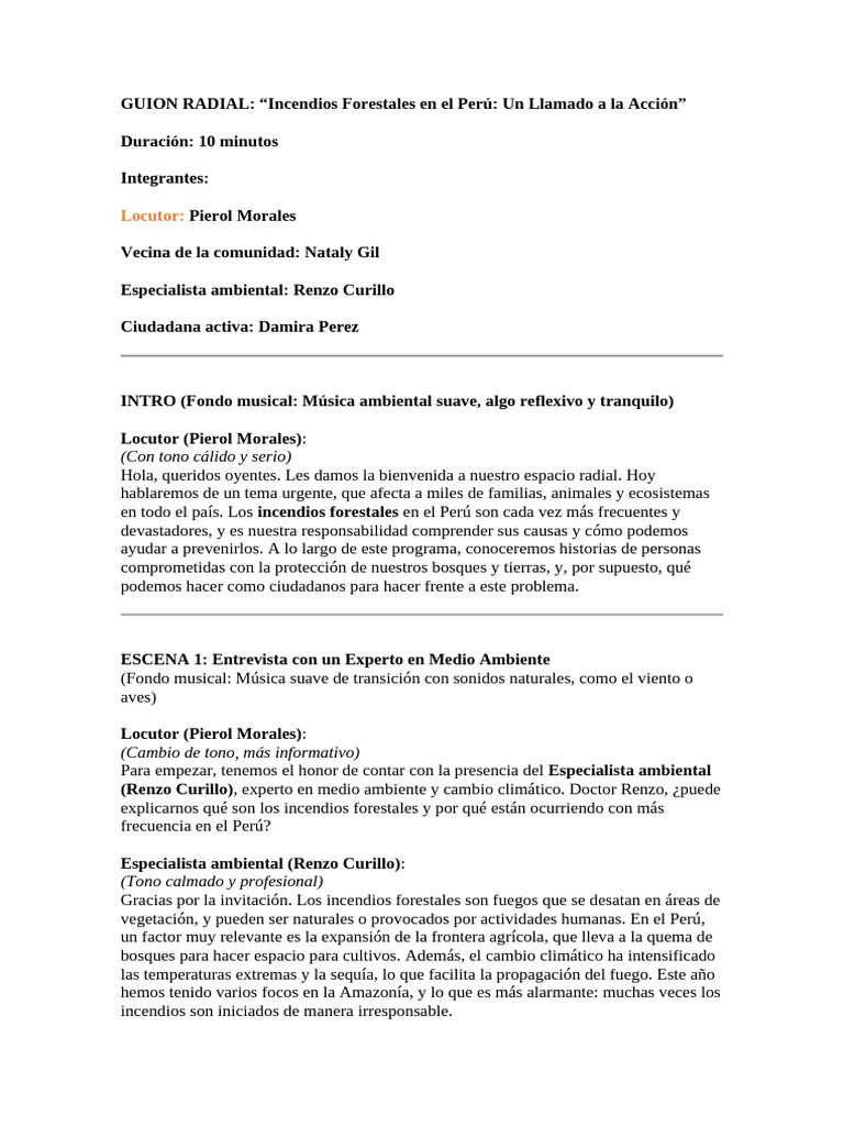 GUION RADIAL Bosques | PDF | Los bosques | Fuego fatuo