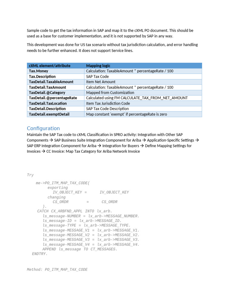 Sample BADI Implementation POTax | PDF | Invoice | Taxes