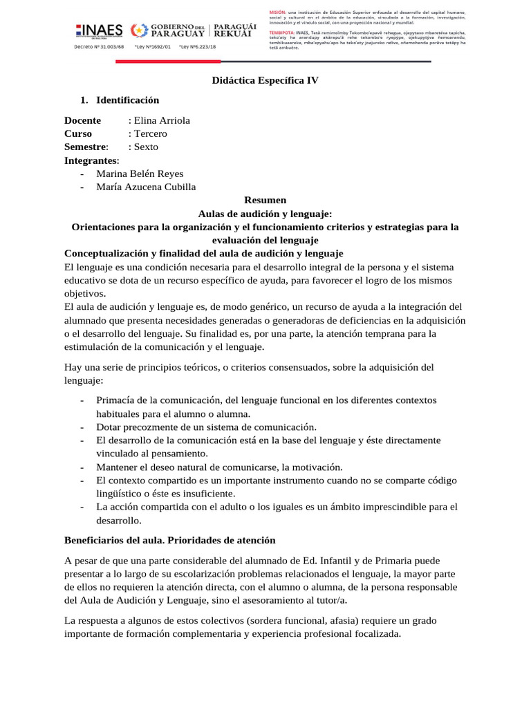 Didáctica Específica IV | PDF | Lingüística | Comunicación humana