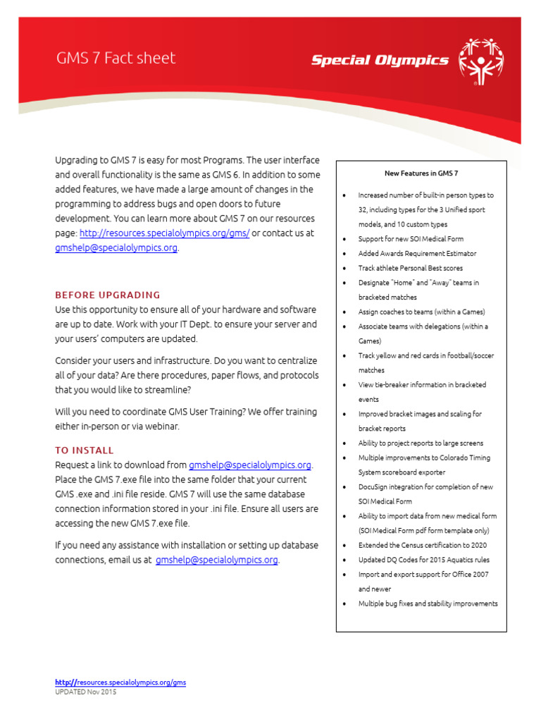 GMS 7 Fact Sheet Updated | PDF | Microsoft Sql Server | Databases