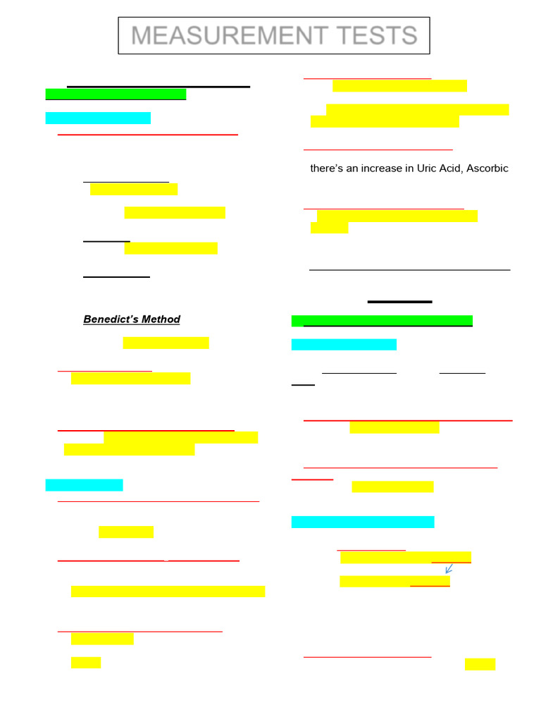 CC Measurement Tests Memorization | PDF | Adenosine Triphosphate | Glucose