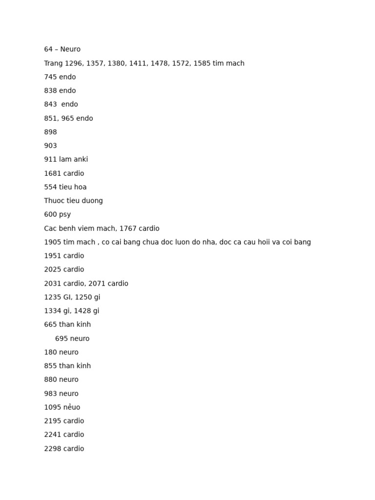 Medical Topics Cardio Neuro Endo Pdf