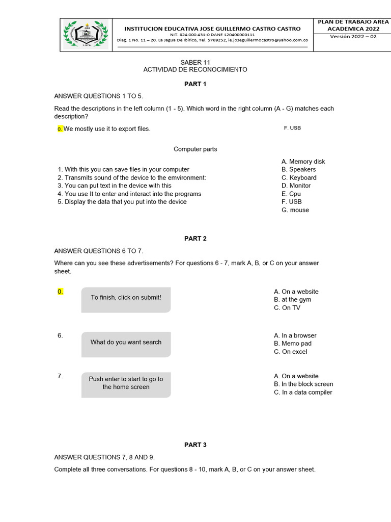 Comparto 'ICFES TEMPLATE INGTEC PRO 11 (Z) (1) ' Con Usted | PDF | Object Oriented Programming ...
