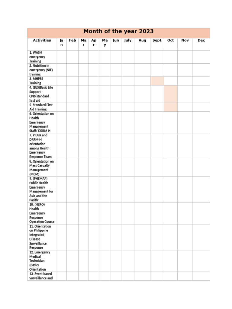 Month of The Year 2023 | PDF