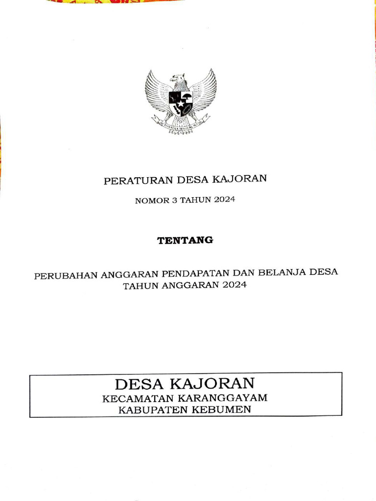 Perdes Perubahan Apbdes 2024 - Compressed | PDF