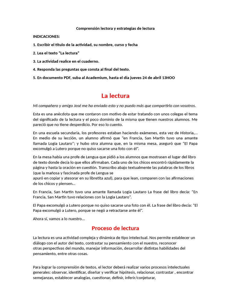 SEGUNDO BGU LECTURA ANALÓGICO - VALORATIVA | PDF | Comprensión lectora