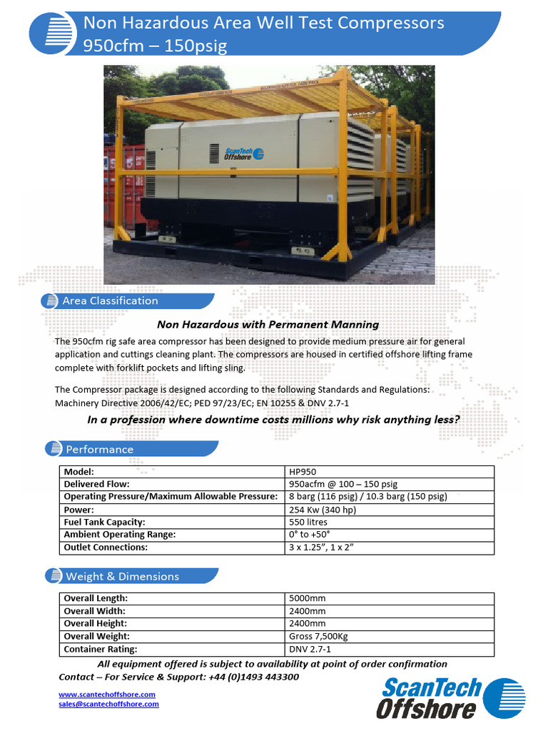 950cfm Rigsafe Compressor | PDF