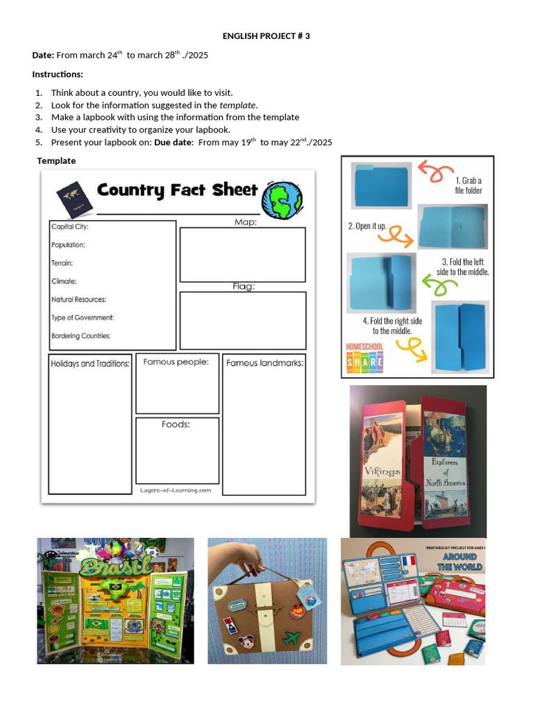 Creative Lapbook Project Guidelines | PDF