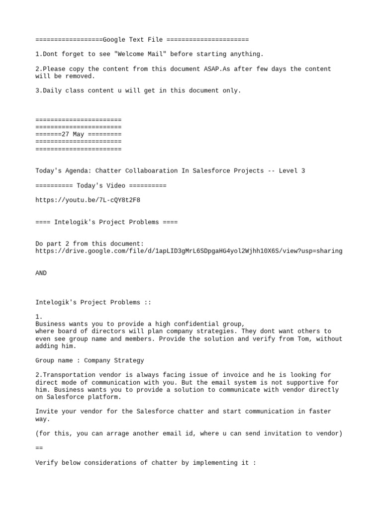 Salesforce Class Content | PDF | Information Technology | Software