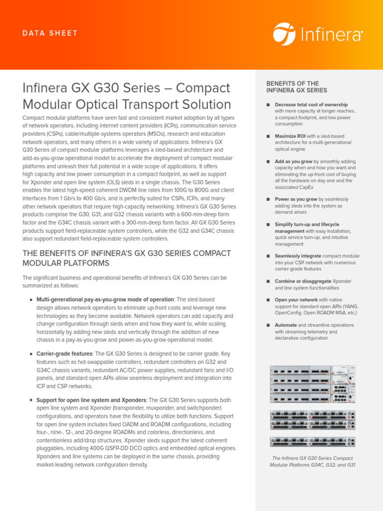 Infinera GX G30 Series 0295 DS RevC 1122 | PDF | Computing